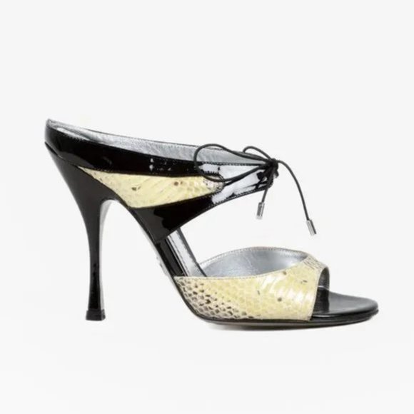 Dolce & Gabbana | Shoes | Dolce Gabbana Beige Snakeskin Lace Up Sandals ...